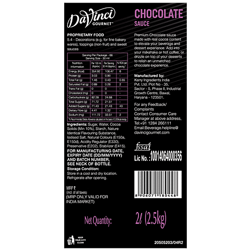 Buy DaVinci Gourmet Chocolate Sauce - Made With Cocoa & Creamy Dairy ...