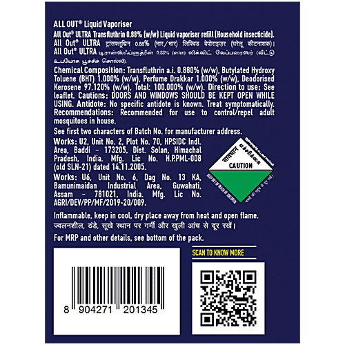 Buy All Out Ultra Liquid Vaporizer Mosquito Repellent Online at Best ...