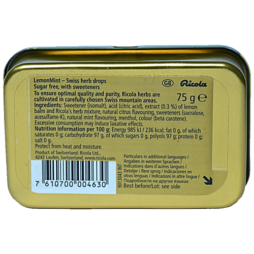 Buy Ricola Swiss Herb Drops - Lemon Mint, Sugar-free, Soothing, Great Taste Online at Best Price ...