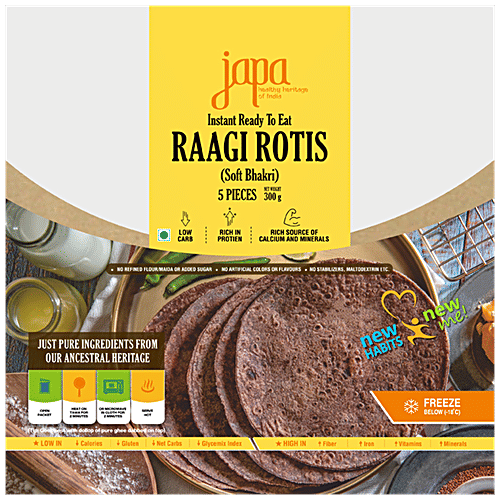 Buy Japa Raagi Rotis - Instant Ready To Eat, Soft Bhakri, Rich Source ...