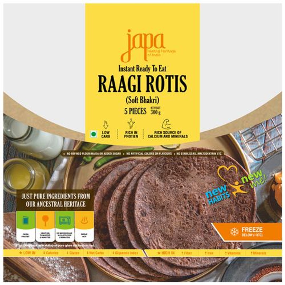 Buy Japa Raagi Rotis - Instant Ready To Eat, Soft Bhakri, Rich Source ...