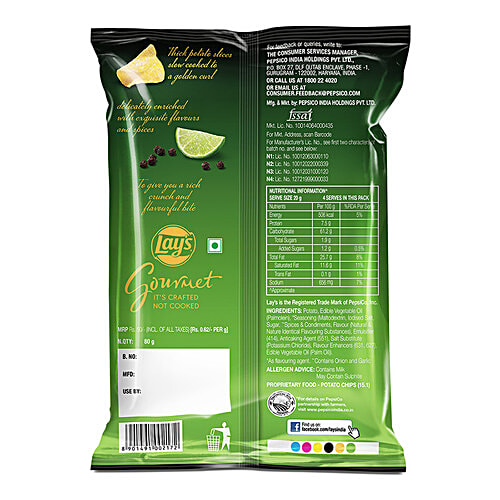 Buy Lays Gourmet Potato Chips - Lime & Cracked Pepper Online at Best ...