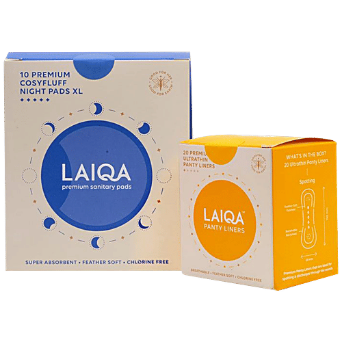 Buy Laiqa Ultra-Soft Day & Night Sanitary Pads - Comfy Pack, Made With ...