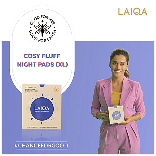 Buy LAIQA Ultra-Soft Moderate Flow Night Sanitary Pads For Women - XL ...