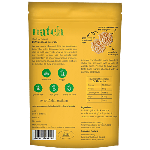 Buy Natch Thai Rice Chips - Wasabi, Natural, Plant Based, Gluten Free ...