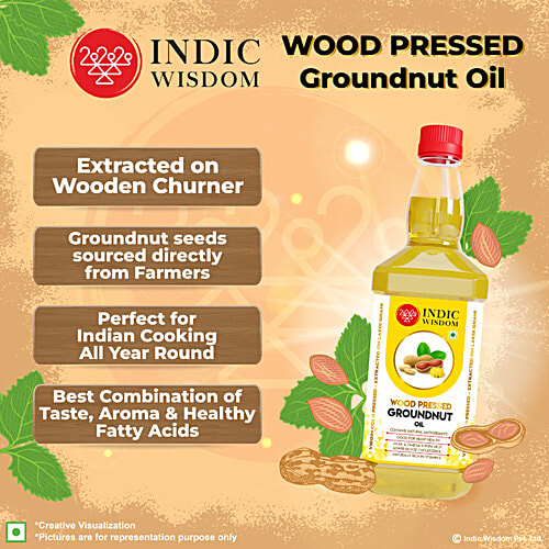 Buy INDIC WISDOM Wood Pressed Groundnut Oil - Cold Pressed Online at ...