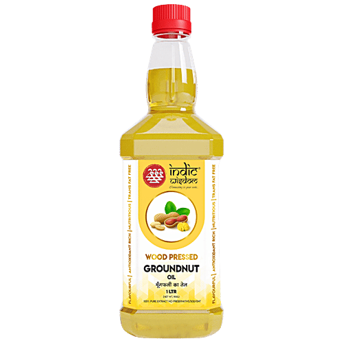 Buy INDIC WISDOM Wood Pressed Groundnut Oil - 100% Pure Extract, Rich ...