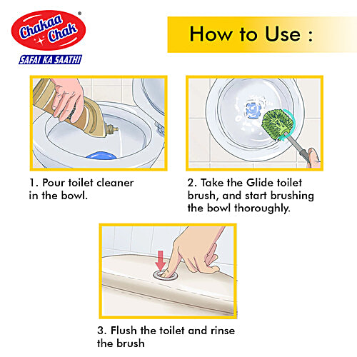 Buy Chakaachak Glide Toilet Brush - With Container, Superior Bristles ...