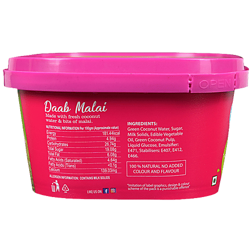 Buy Rollick Daab Malai Ice Cream - Made With Fresh Coconut Water & Bits ...