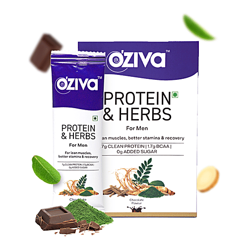 Buy OZiva Protein & Herbs For Men - Chocolate, For Lean Muscle, Stamina ...