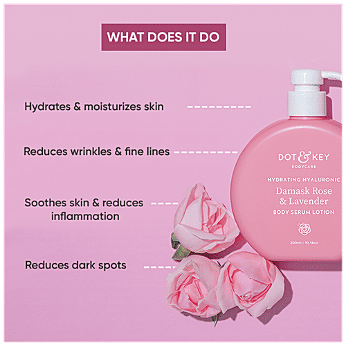 Buy Dot & Key Hydrating Hyaluronic Damask Rose & Lavender Body Serum ...