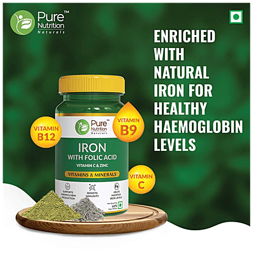 Buy Pure Nutrition Iron Tablet - Supports Haemoglobin Production ...