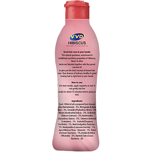 Buy VVD Hibiscus Enriched Coconut Hair Oil - Black & Thick, Rich In ...
