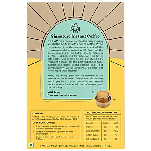Buy Vs Mani & Co. Signature Instant Coffee - 60:40, Strong, Flavourful ...