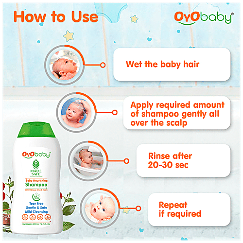 Buy OYO BABY Baby Nourishing Shampoo - Gentle & Safe, Tear-Free, Mild ...