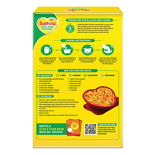 Buy Saffola Soya Mini Chunks - Tender & Juicy, High In Protein & Fibre ...