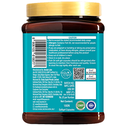 Buy WOW Life Science Omega-3 Capsule With Fish Oil - Supports He Online ...