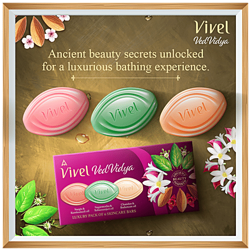 Buy Vivel Ved Vidya Luxury Soap Bars - For Soft, Even-Toned, Clear ...