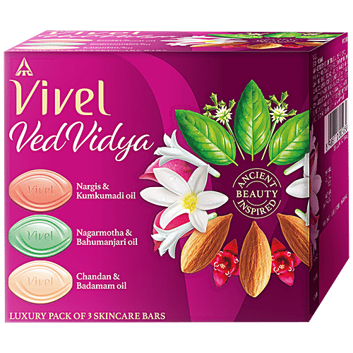 Buy Vivel Ved Vidya Luxury Soap Bars - For Soft, Even-Toned, Clear ...