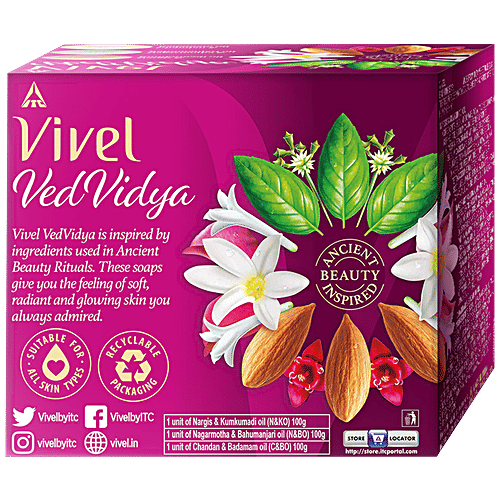 Buy Vivel Ved Vidya Luxury Soap Bars - For Soft, Even-Toned, Clear ...