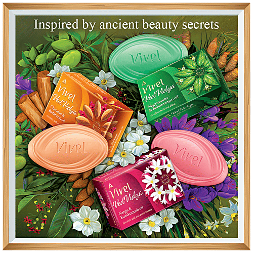 Buy Vivel Ved Vidya Luxury Soap Bars - For Soft, Even-Toned, Clear ...