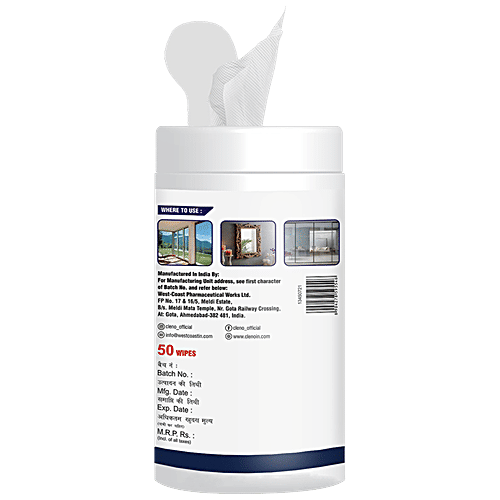 Buy Cleno Quick Drying Glass & Window Surface Wet Wipes - For Home ...