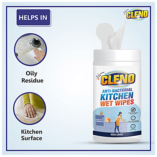 Buy Cleno Anti-Bacterial Kitchen Wet Wipes - Cleans Sticky, Greasy Dirt ...