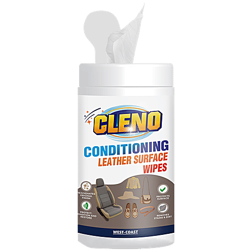 Buy Cleno Conditioning Leather Surface Wet Wipes - For Sofas, Bags ...