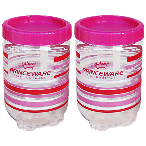 Buy Princeware Stack & Lock Jar - Dishwasher Safe, Airtight - Pink ...