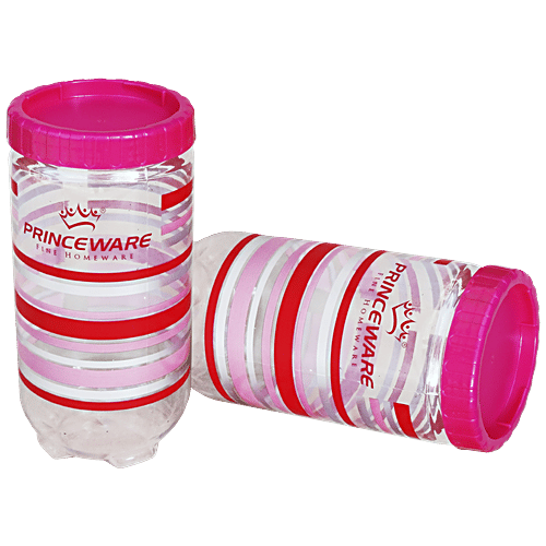 Buy Princeware Stack & Lock Jar - Dishwasher Safe, Airtight - Pink ...