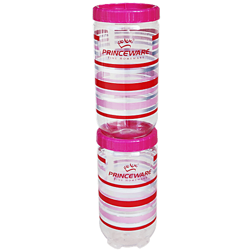 Buy Princeware Stack & Lock Jar - Dishwasher Safe, Airtight - Pink ...