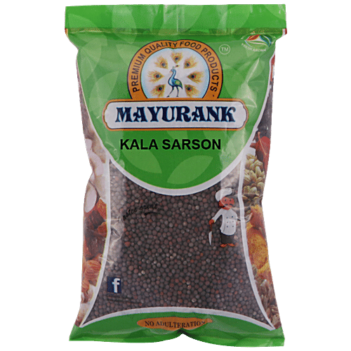 Buy Mayurank Black Mustard Seeds/Kala Sarson - Tiny, Strong Flavoured ...