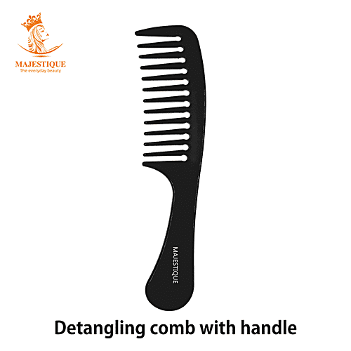 Buy MAJESTIQUE Hair Detangling Comb With Handle - Round Teeth, Sturdy ...