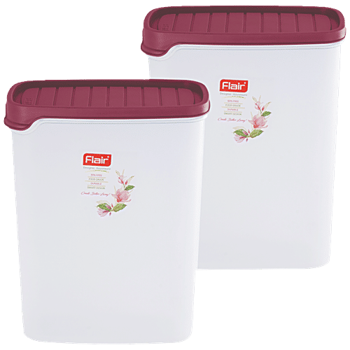 Buy Flair Plastics Storage Container - Smart Design, Rectangle, Maroon ...
