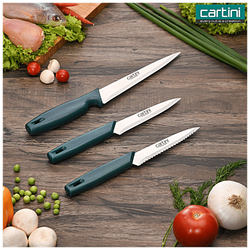 Buy Cartini by Godrej Premium Kitchen Knives Set - Teal, Aesthetic ...