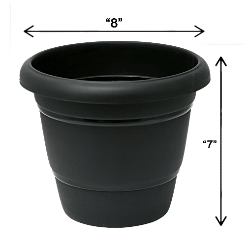 Buy NATURES PLUS Flower Pot 80 - Black, Plastic, Durable & Sturdy ...