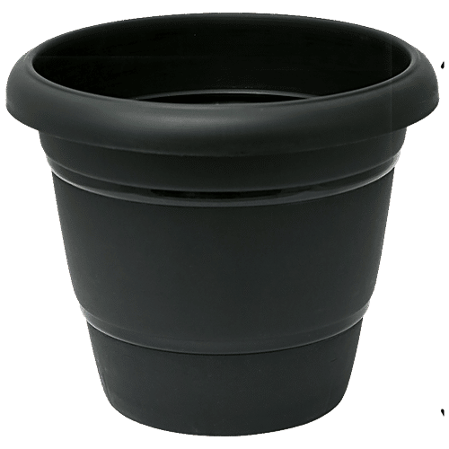 Buy NATURES PLUS Flower Pot 120 - Black, Plastic, Durable & Sturdy ...