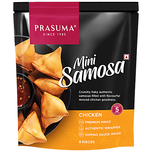 Buy Prasuma Chicken Mini Samosa - Frozen, Premium Mince, Ready In 5 ...