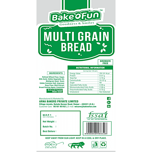 Buy Bake O Fun Multigrain Bread - Premium, Soft, Healthy, Rich In ...