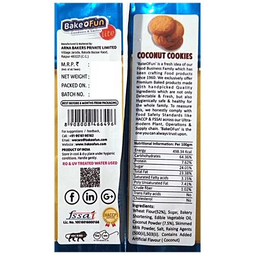 Buy Bake O Fun lite Lite Coconut Cookies - Authentic, Premium & Fresh ...
