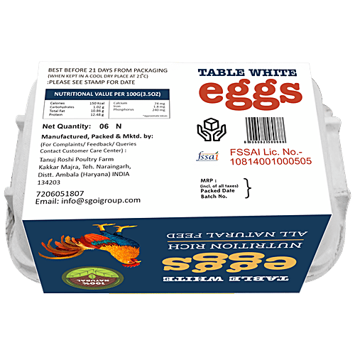 Buy HEN FRUIT Table White Eggs - 100% Natural, Nutrition-Rich, High In ...