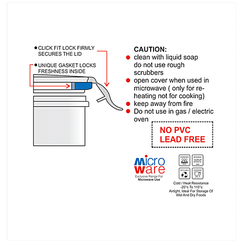 Buy Joyo plastics 4 Side Lock Containers - Transparent, 1002, 9001 ...