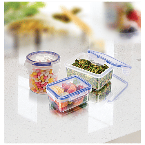 Buy Joyo plastics 4 Side Lock Containers - Transparent, 1002, 9001 ...