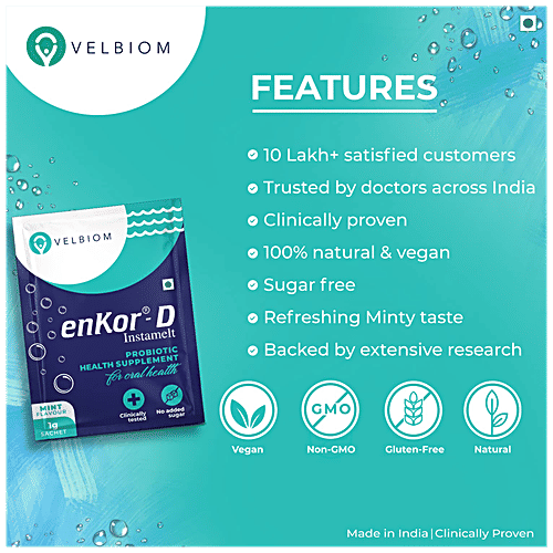 Buy Velbiom Enkor-D Probiotic Supplement - Prevents Sore Throat, For ...