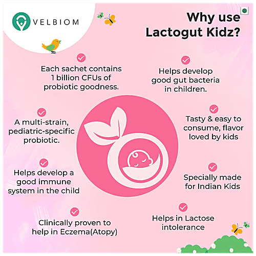 Buy Velbiom Lactogut Kidz Pre & Probiotic Supplement - Helps Prevent ...