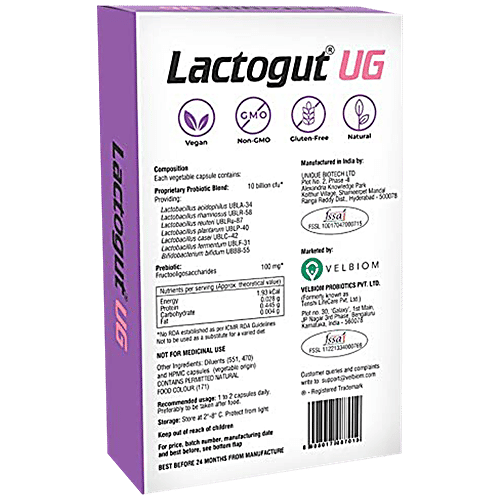 Buy Velbiom Lactogut UG Pre & Probiotic Supplement Capsule - For Women ...