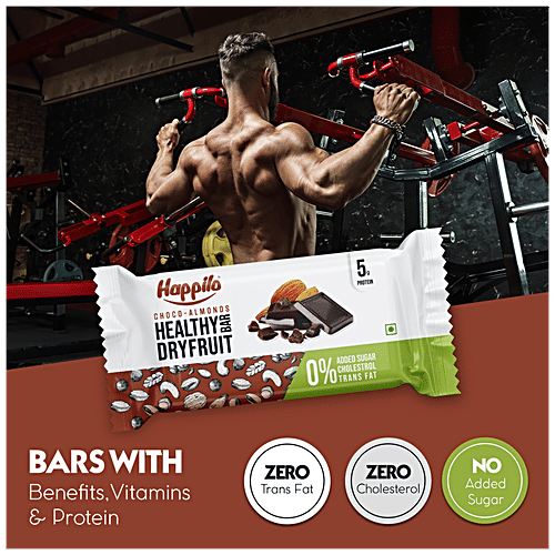 Happilo Choco-Almond Healthy Dry Fruit Bar - Rich In Protein, Gluten ...