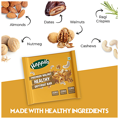 Buy Happilo Premium Walnut Healthy Mini Dry Fruit Bar Online at Best ...
