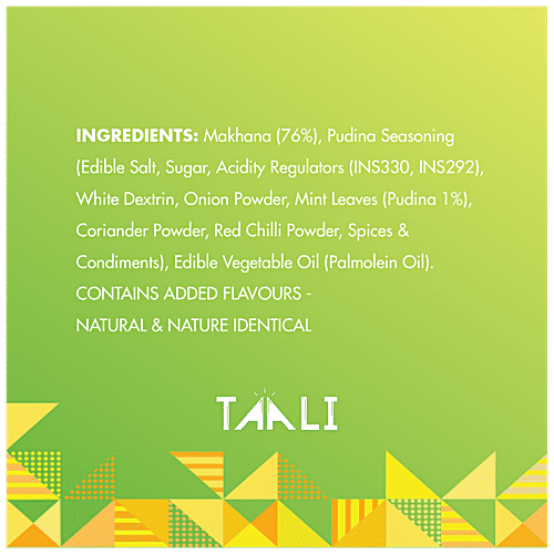 Buy TAALI Roasted Makhana - Pudina Pop, Plant Protein, Zero Trans Fat ...