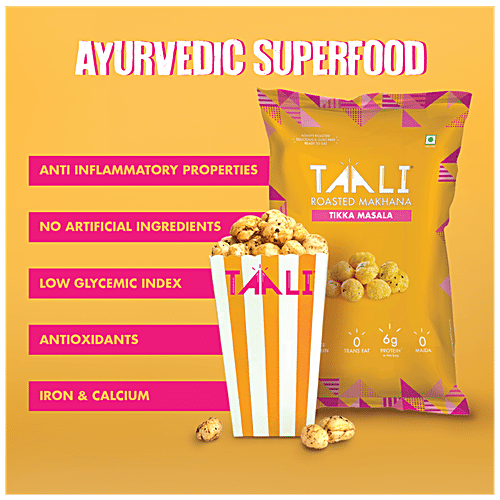 Buy TAALI Roasted Makhana - Tikka Masala, High In Plant Protein, Gluten ...